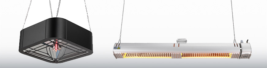 Hanging Heaters provide Warmth and comfort from above