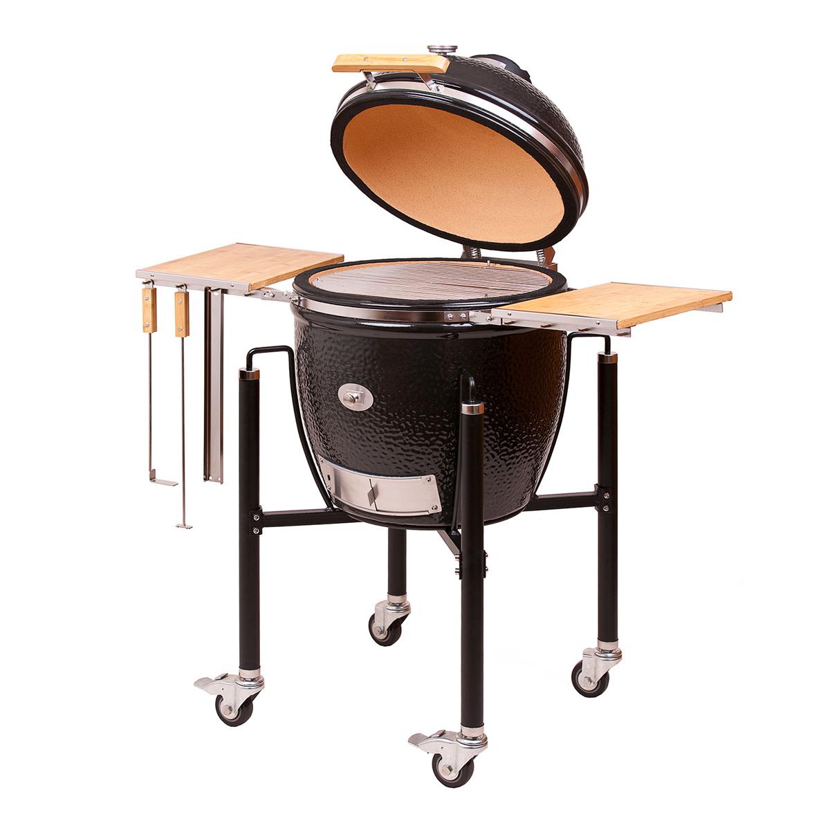 Monolith Classic Ceramic Grill including Steel Cart & Side Shelves